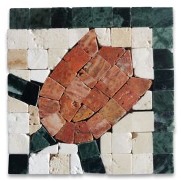 Magnifica Rose 3.1x3.1 Marble Mosaic Border Corner Tile Polished ...