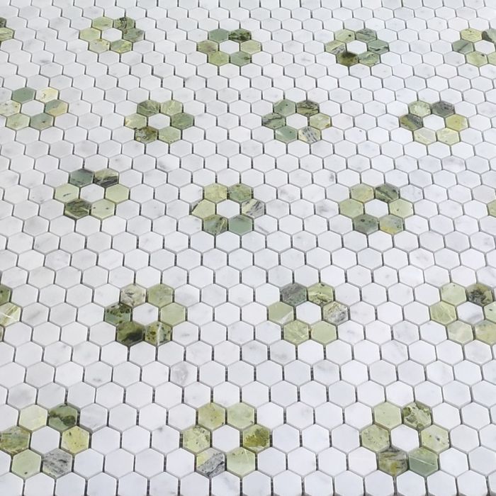 1 Inch Hexagon Floor Tiles Stonehouse Studio Cosmos Parchment Hexagon
