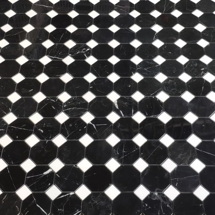 black octagon tile